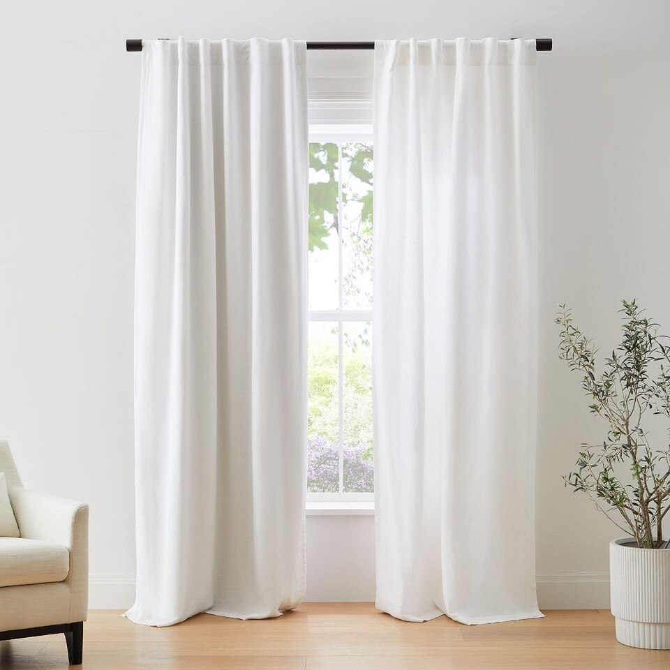 European Flax Linen Curtain - Natural - West Elm Australia